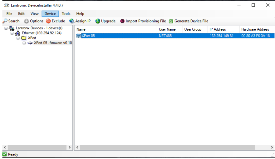 Tunnel Testing one (1) NET485 Device with CPR Manager – Grid Connect