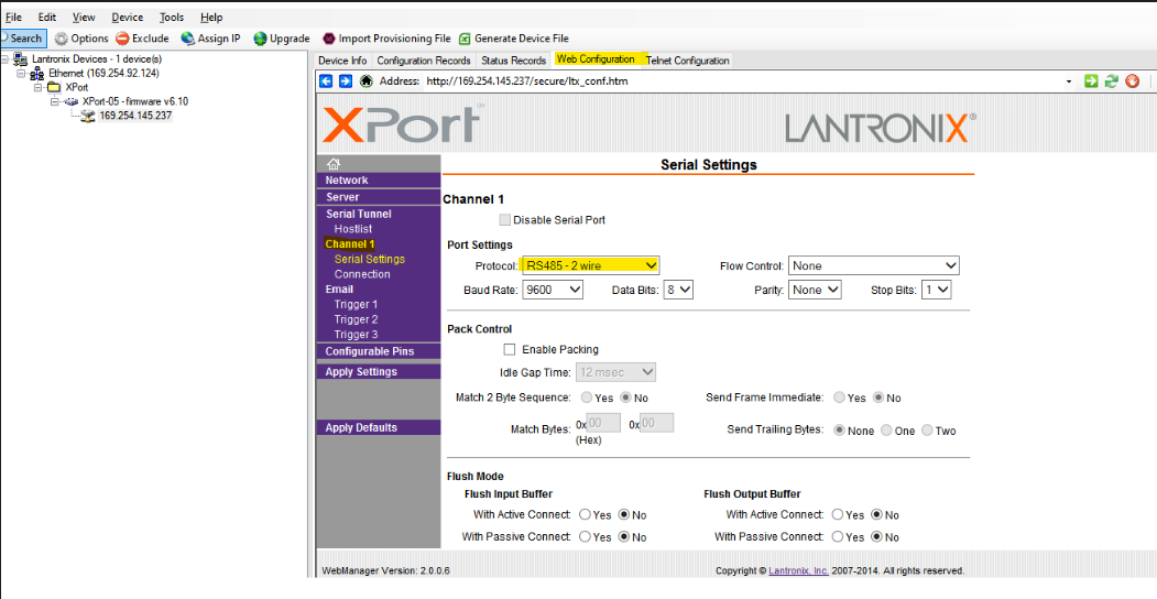 Tunnel Testing Two (2) NET485 Devices – Grid Connect