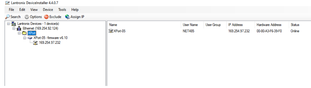Tunnel Testing One 1 Net485 Device Via Ethernet Grid Connect 2711